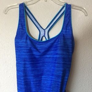 Speedo | Swim | Speedo Blue Heathered One Piece Bathing Suit | Poshmark
